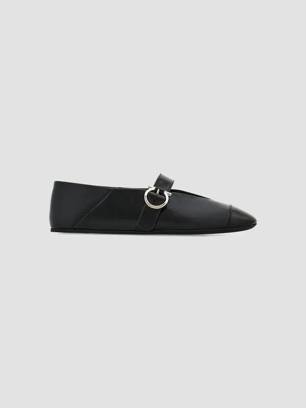 FERRAGAMO Nena Leather Ballet Flats