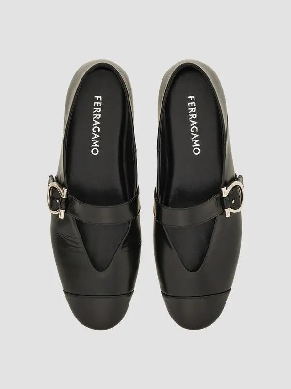 FERRAGAMO Nena Leather Ballet Flats