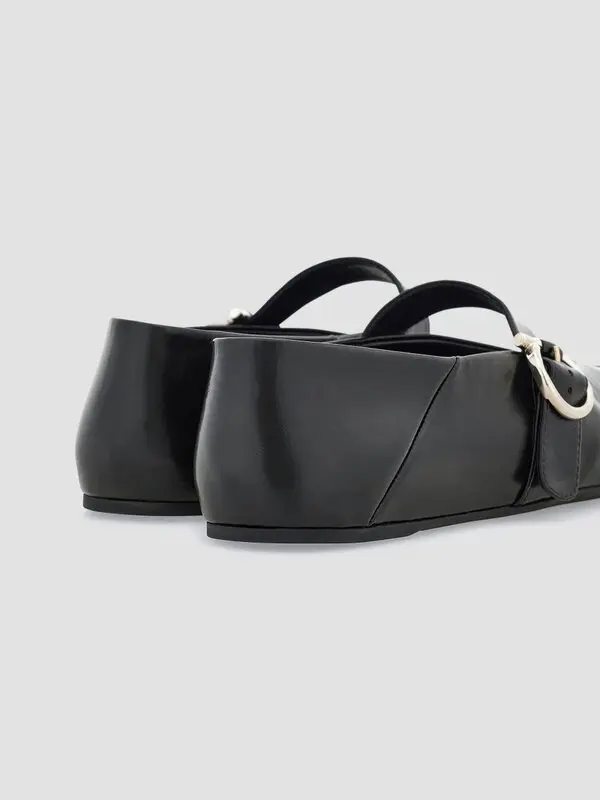 FERRAGAMO Nena Leather Ballet Flats