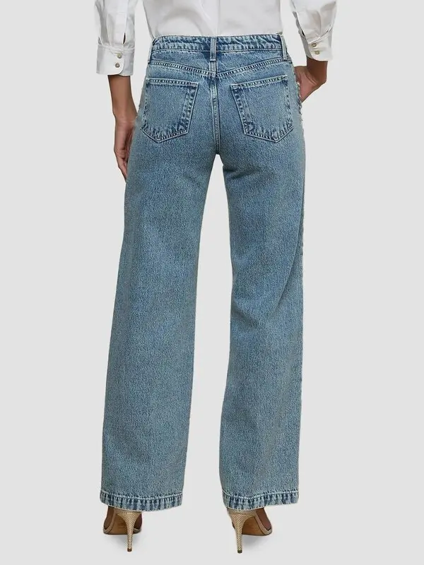 L'Agence Scottie Crystal-embellished Wide-leg Jeans