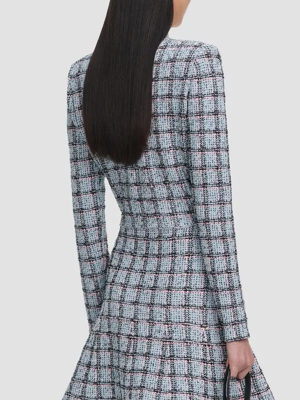 SELF-PORTRAIT Embellished Checked Cardigan