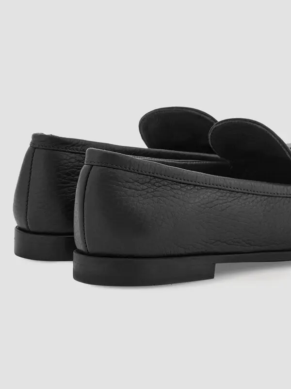 FERRAGAMO Soldy Gancini Leather Loafers - Nero