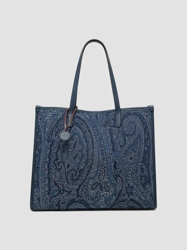 Etro Lovtter Large Jacquard Paisley Denim Tote Bag - Multi