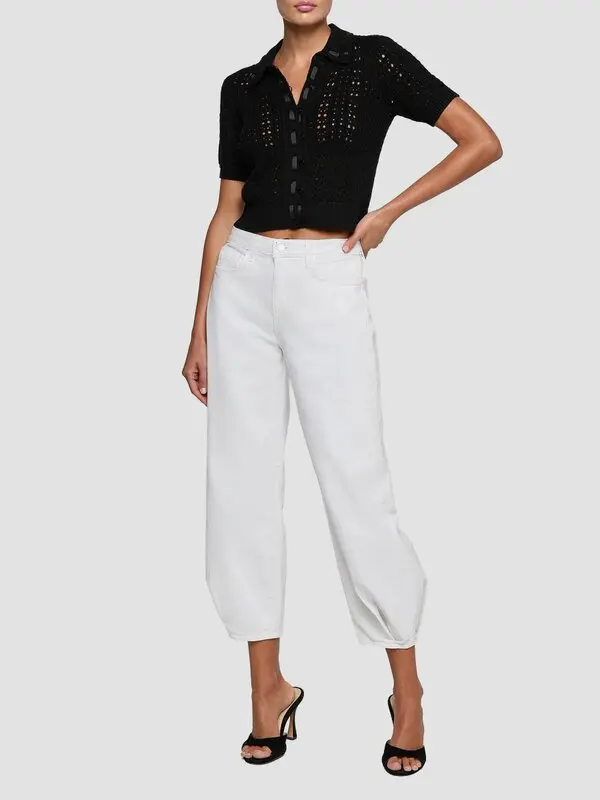 L'Agence Ninette Grosgrain-trim Pointelle Cardigan