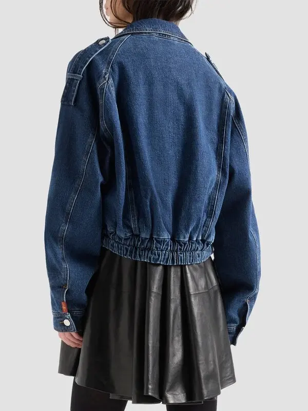 7 For All Mankind Aviator Denim Crop Jacket
