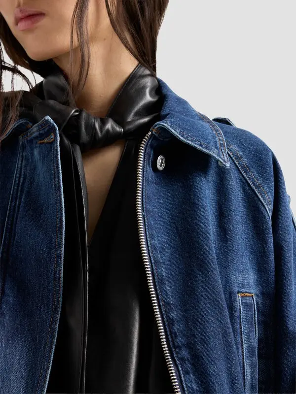 7 For All Mankind Aviator Denim Crop Jacket