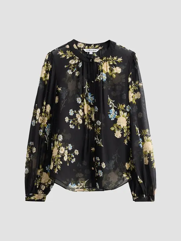Veronica Beard Ashlynn Floral Silk Blouse