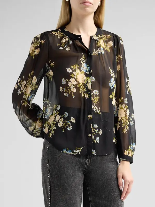 Veronica Beard Ashlynn Floral Silk Blouse