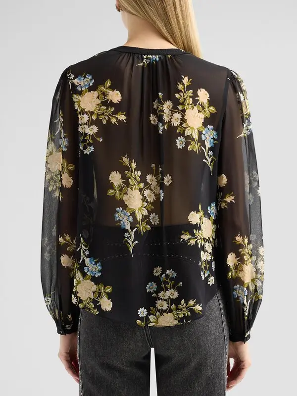 Veronica Beard Ashlynn Floral Silk Blouse