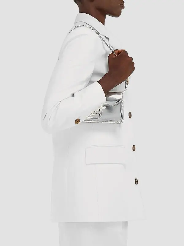 FERRAGAMO Mini Gancini Leather Shoulder Bag - Argento