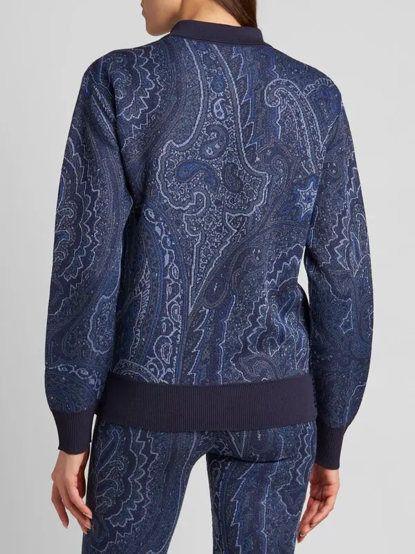 Etro Paisley Knit Polo Top