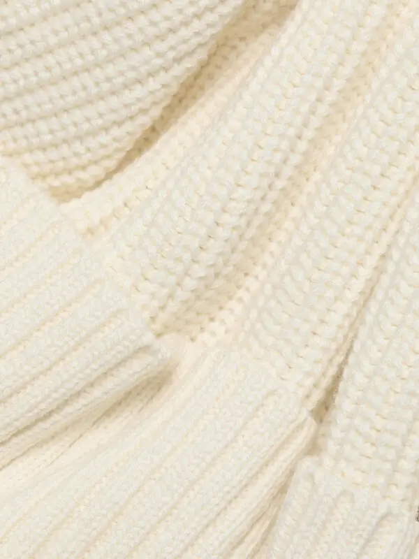 IF ONLY STUDIO Off-the-shoulder Rib-knit Cotton-wool Sweater - Ivory