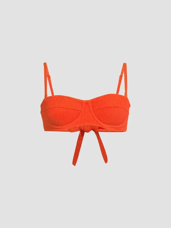 CHANGE OF SCENERY Nellie Textured Balconette Bikini Top - Flame Texture