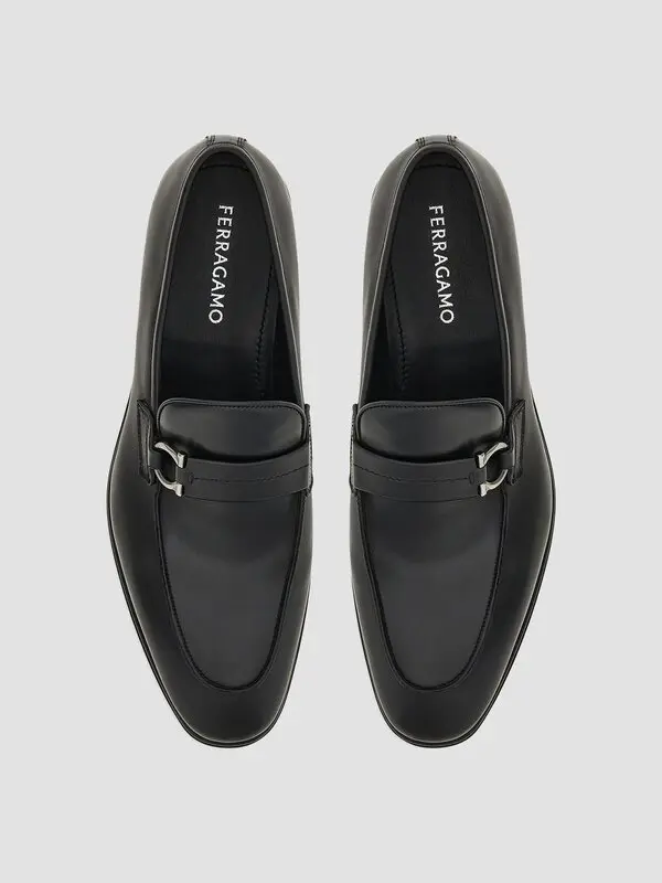 FERRAGAMO Turner Gancini Leather Loafers