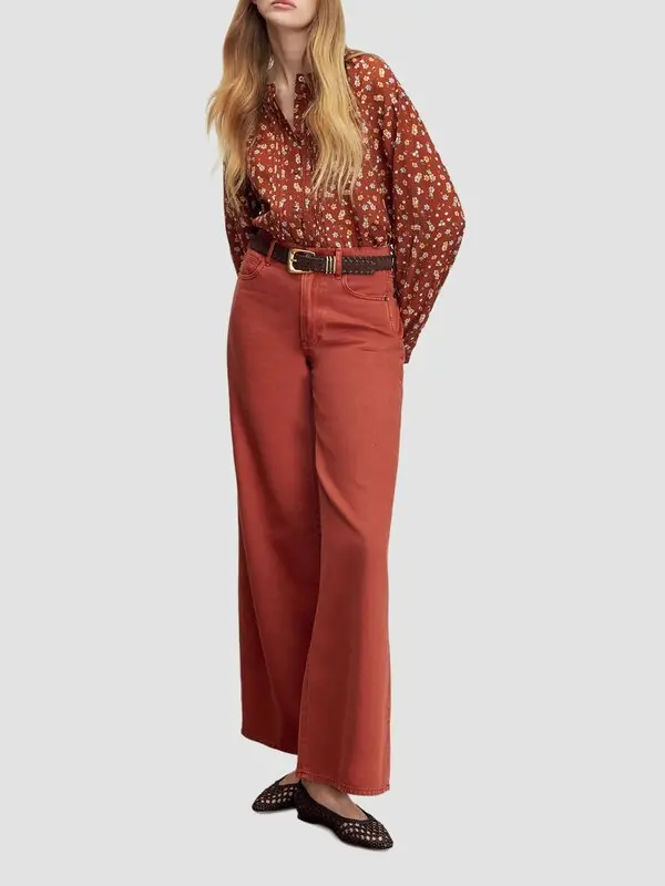Veronica Beard Lollie Floral Pintuck Blouse