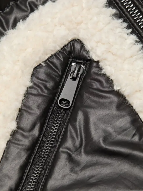 MERCER COLLECTIVE Faux-shearling-trim Down Puffer Coat - Black