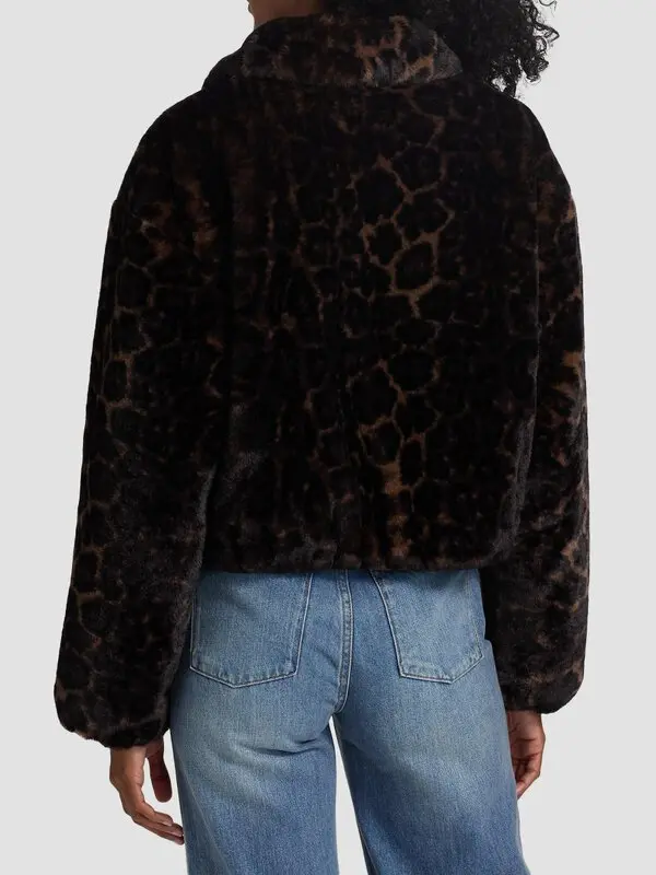 IF ONLY STUDIO Print Short Faux-fur Coat