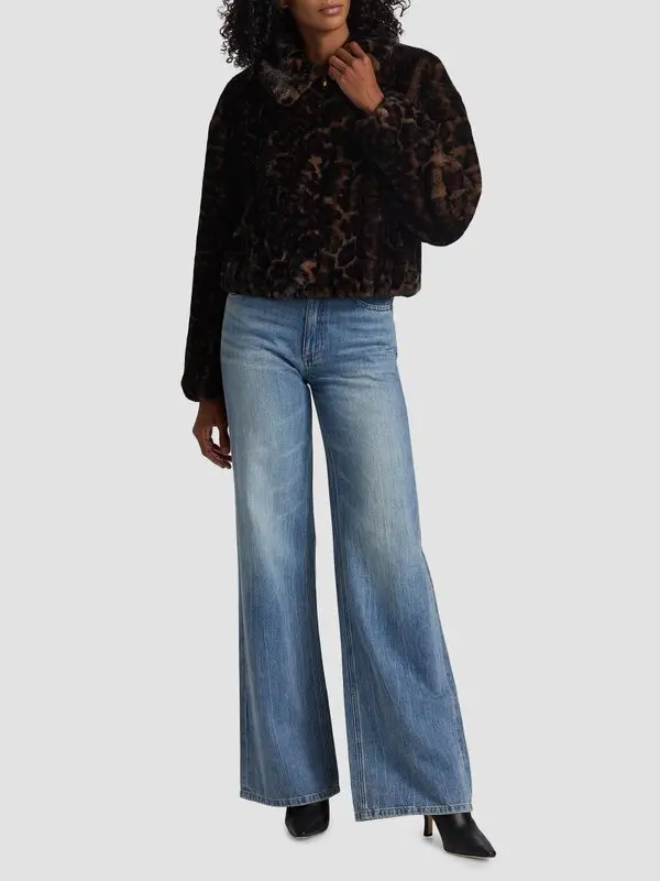 IF ONLY STUDIO Print Short Faux-fur Coat