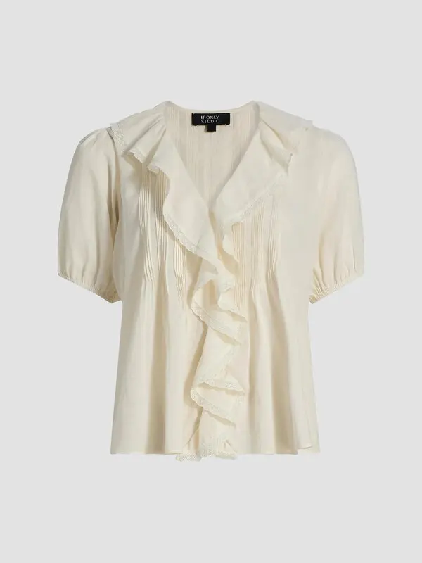 IF ONLY STUDIO Cotton Ruffled Top