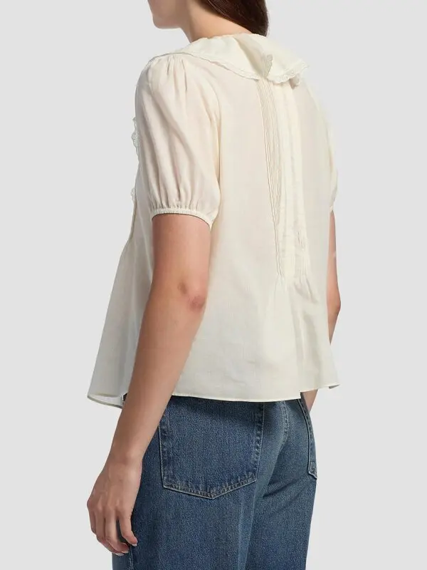IF ONLY STUDIO Cotton Ruffled Top