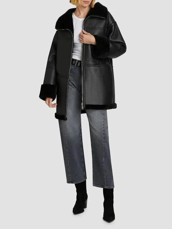 MERCER COLLECTIVE Ally Reversible Faux-leather Coat