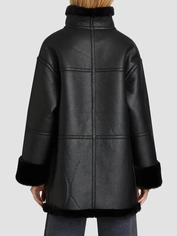 MERCER COLLECTIVE Ally Reversible Faux-leather Coat