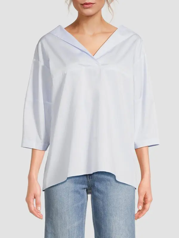 HARSHMAN Oriana Bow Blouse - Light Blue