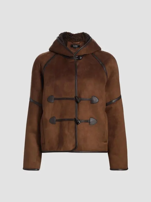 IF ONLY STUDIO Faux Shearling-lined Hooded Jacket
