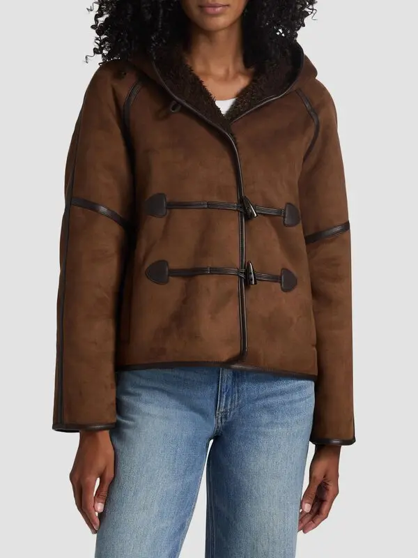 IF ONLY STUDIO Faux Shearling-lined Hooded Jacket