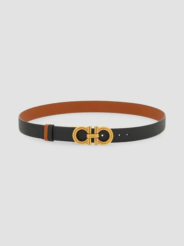 FERRAGAMO Donna Reversible Leather Belt - Nero