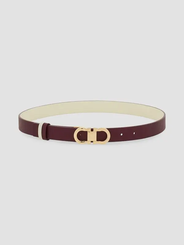 FERRAGAMO Donna Reversible Leather Belt - Plum