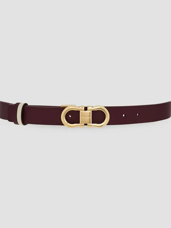 FERRAGAMO Donna Reversible Leather Belt - Plum