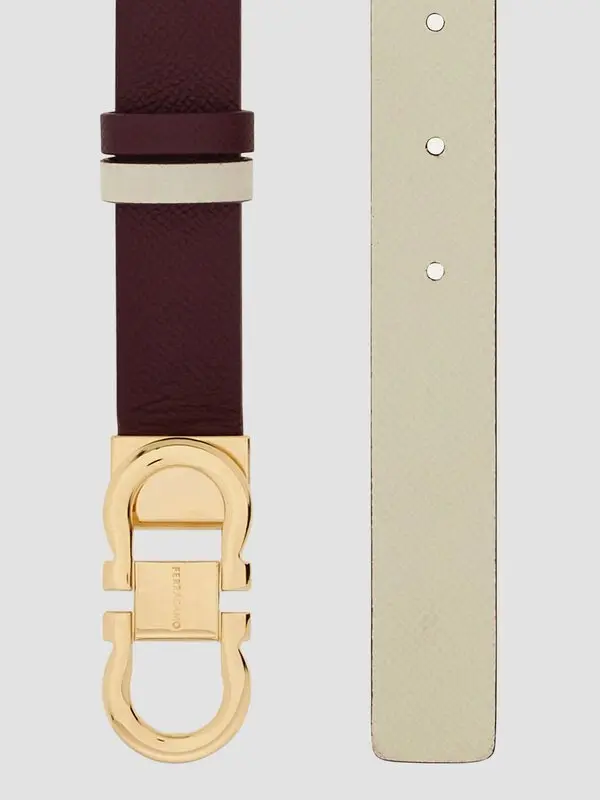 FERRAGAMO Donna Reversible Leather Belt - Plum