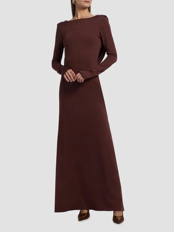 MARIANDREE GAITAN Naomi Boatneck Maxi Dress