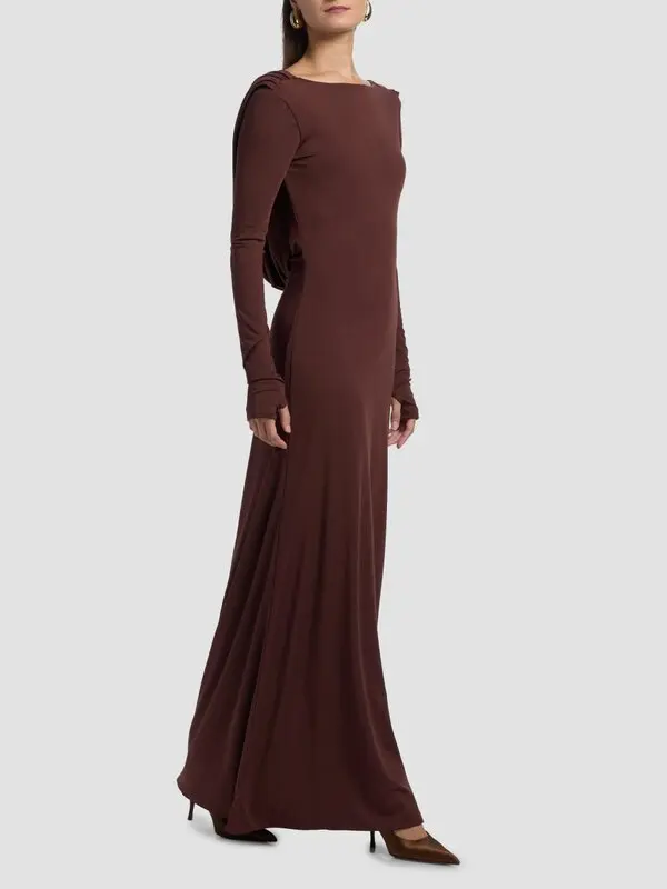 MARIANDREE GAITAN Naomi Boatneck Maxi Dress
