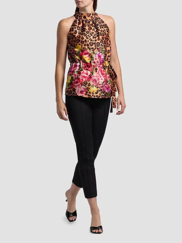IF ONLY STUDIO Printed Halterneck Top