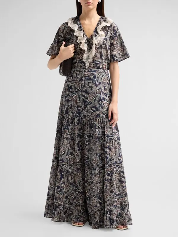 Veronica Beard Heatheralyn Paisley Maxi Skirt