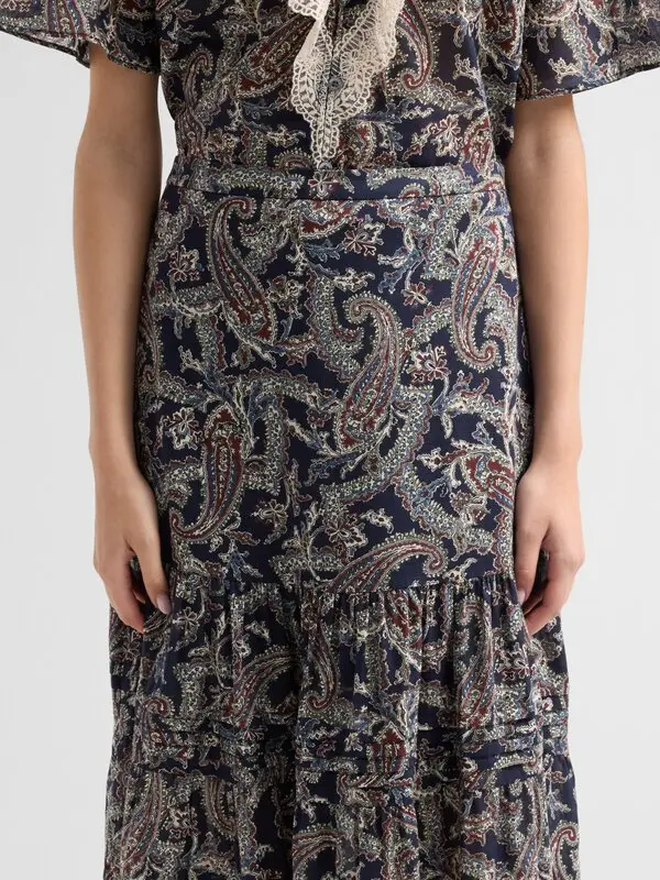 Veronica Beard Heatheralyn Paisley Maxi Skirt