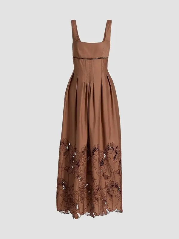 SABINA MUSAYEV Amani Darted Poplin Maxi Dress - Mocha