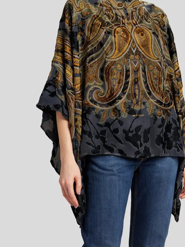 Etro Paisley Draped Poncho - Multi