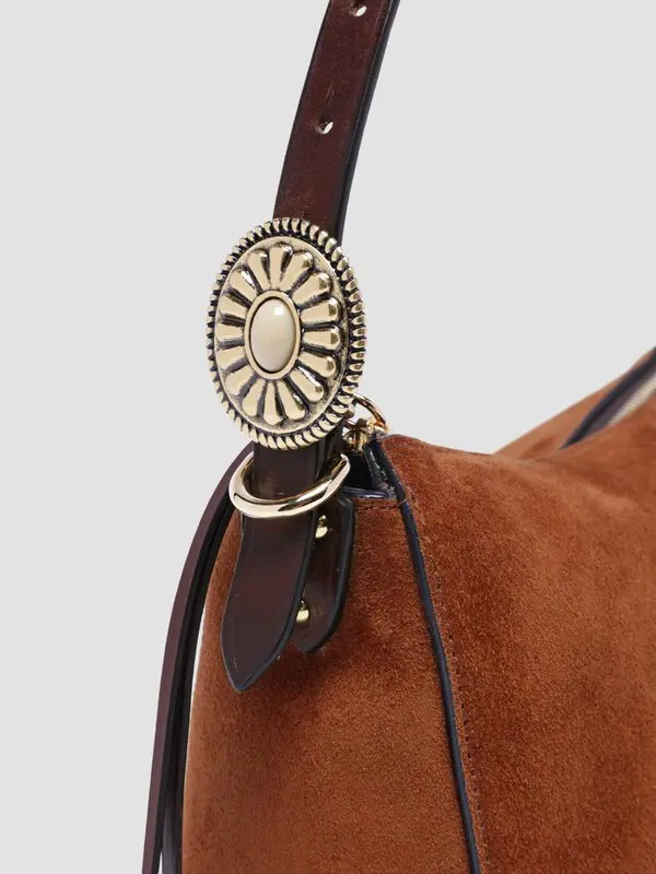Etro Small Suede Hobo Shoulder Bag