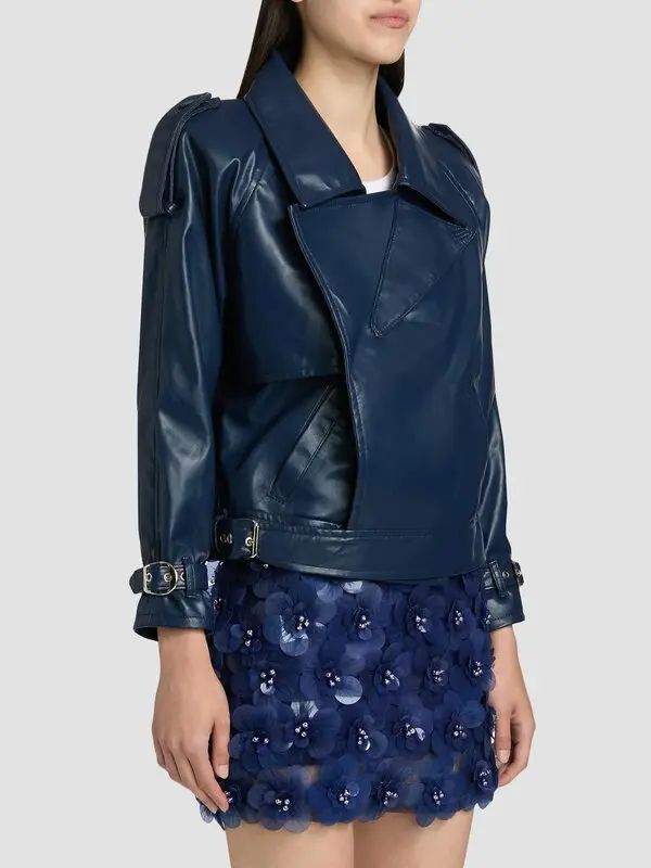 MARIANDREE GAITAN Identity Giorgia Faux Leather Biker Jacket