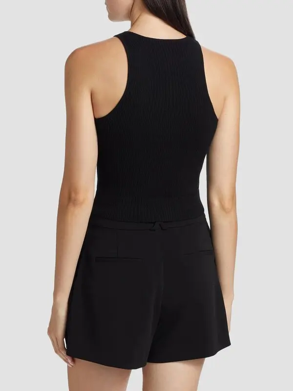TOCCIN Avery Rib-knit Racer Tank - Jet