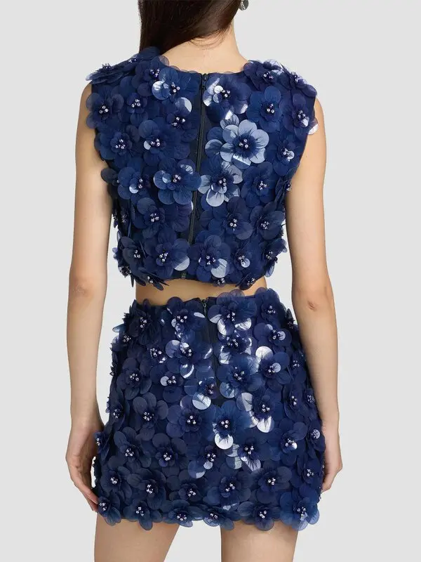 MARIANDREE GAITAN Identity Melanie Floral Appliqué Top