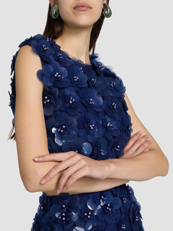 MARIANDREE GAITAN Identity Melanie Floral Appliqué Top
