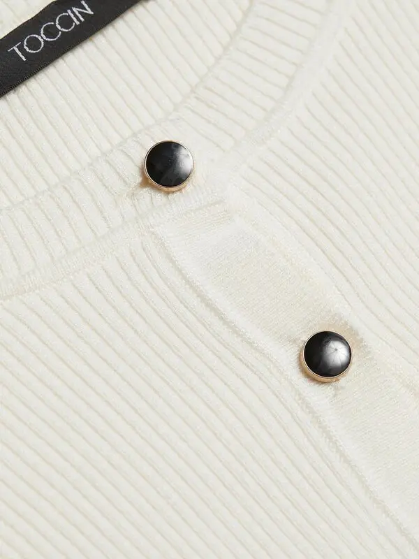 TOCCIN Zoe Crop Crewneck Cardigan