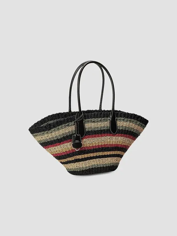 Polo Ralph Lauren Bellport Striped Raffia Tote Bag