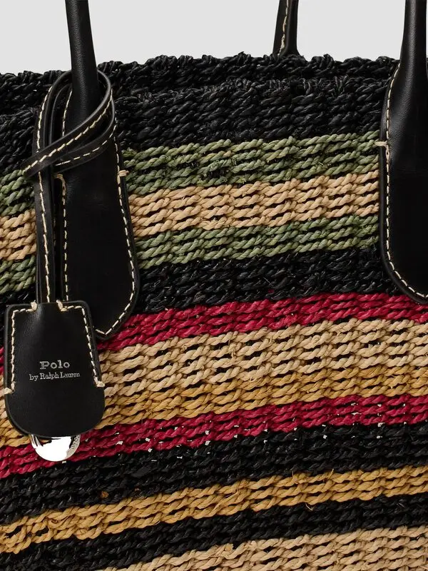 Polo Ralph Lauren Bellport Striped Raffia Tote Bag