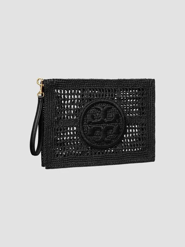 Tory Burch Ella Crocheted Raffia Pouch