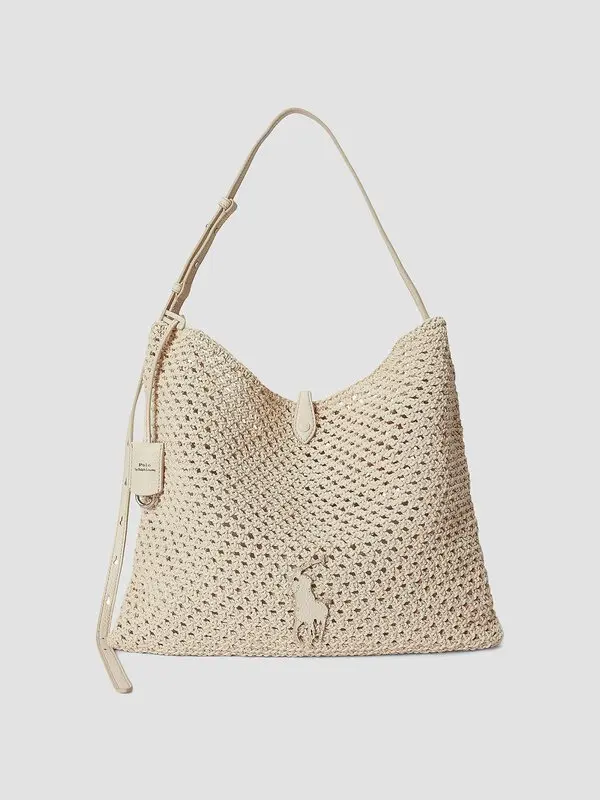 Polo Ralph Lauren Polo Play Waxed Cotton Cord Messenger Bag - Ivory